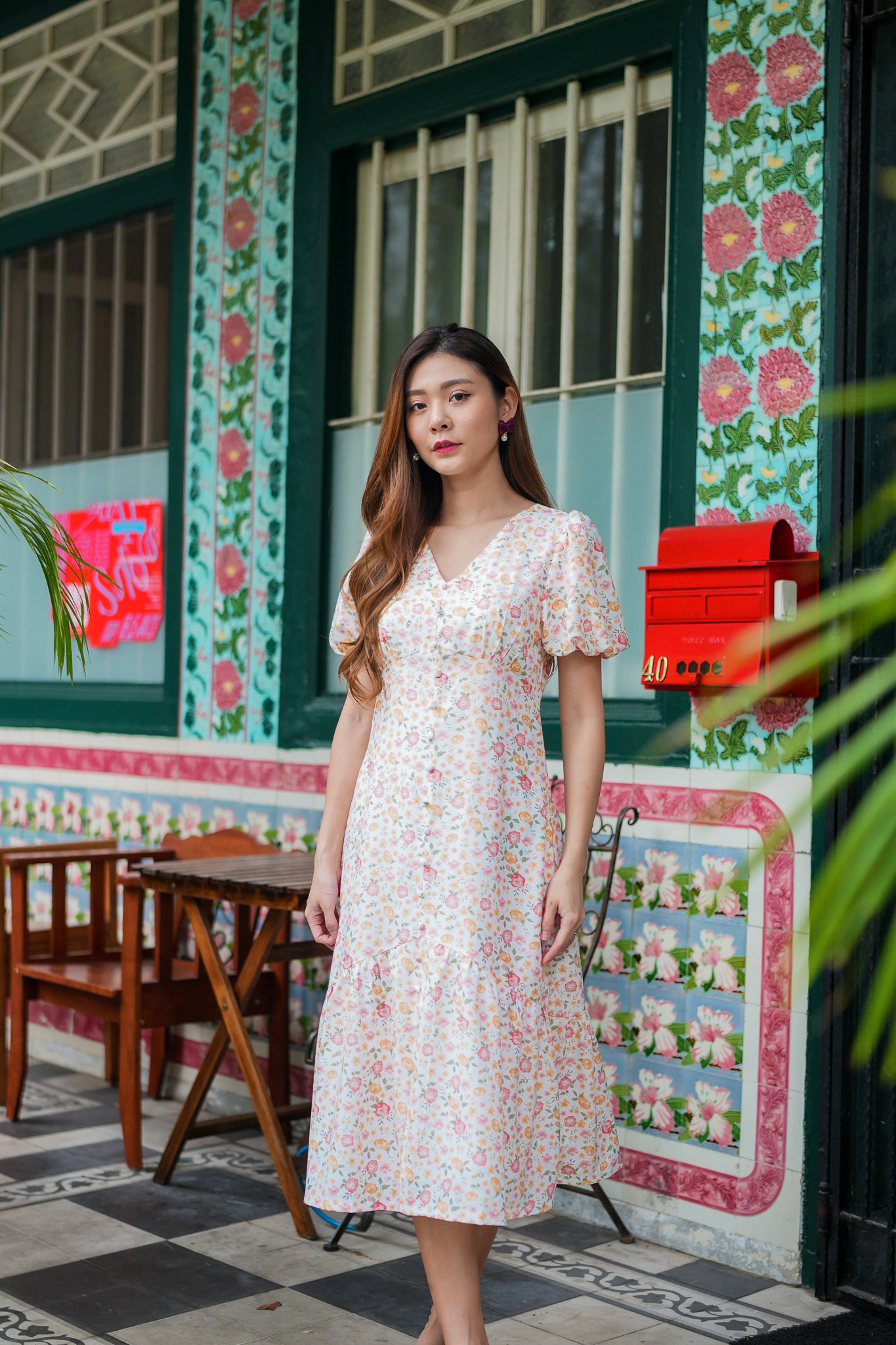 Cherilyn Floral Sleeves Dress In White | Wardrobe of Joy