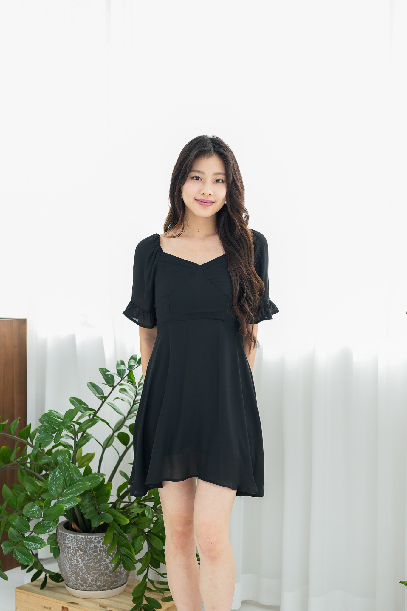 Juliet Chiffon Dress Romper In Black | Wardrobe of Joy