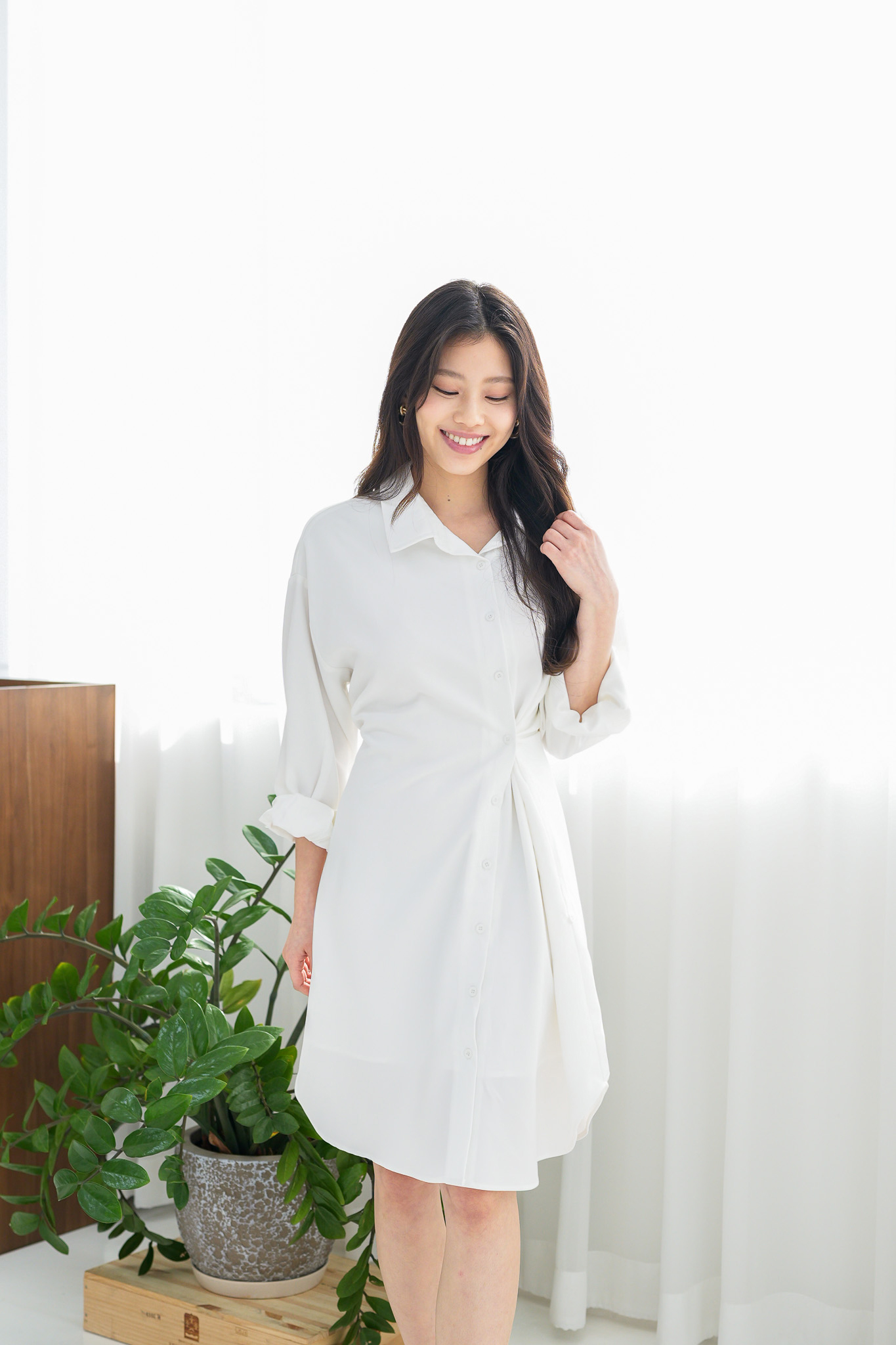 Heather Multi-Way Shirt Dress In White | Wardrobe of Joy
