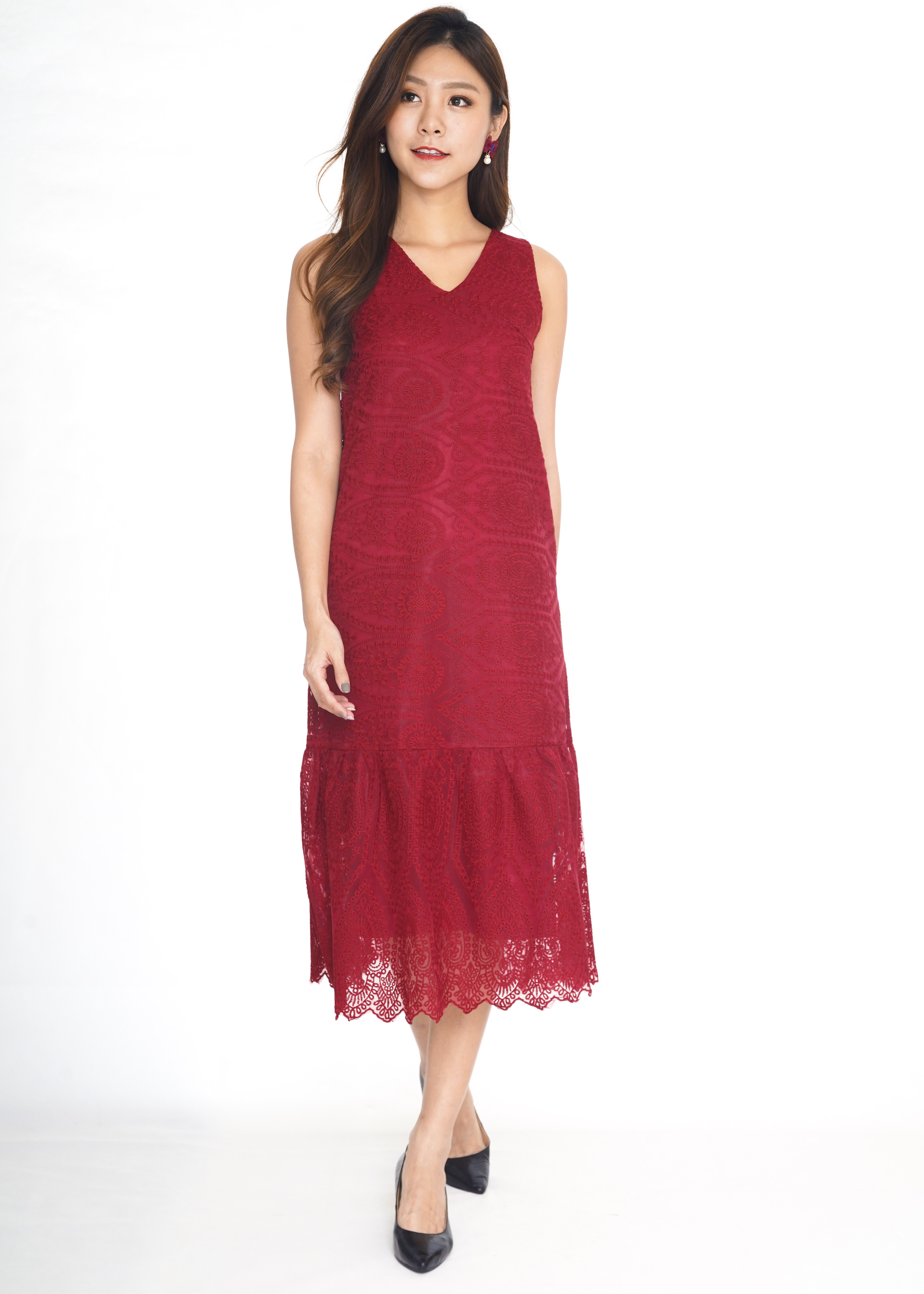Enchanted Organza Dress In Red | Wardrobe of Joy